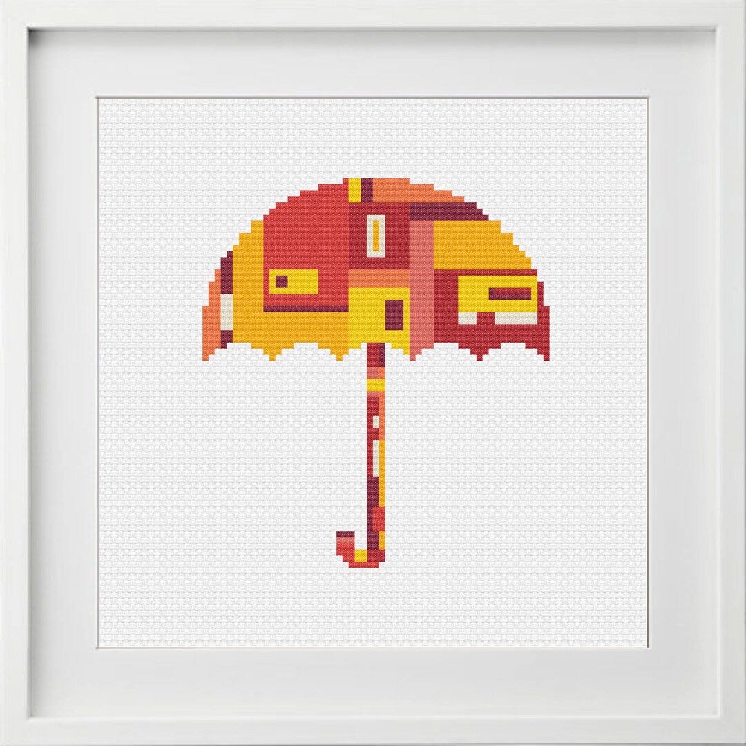 Red Umbrella, Modern, PDF, Cross Stitch Pattern, Instant Download - Etsy