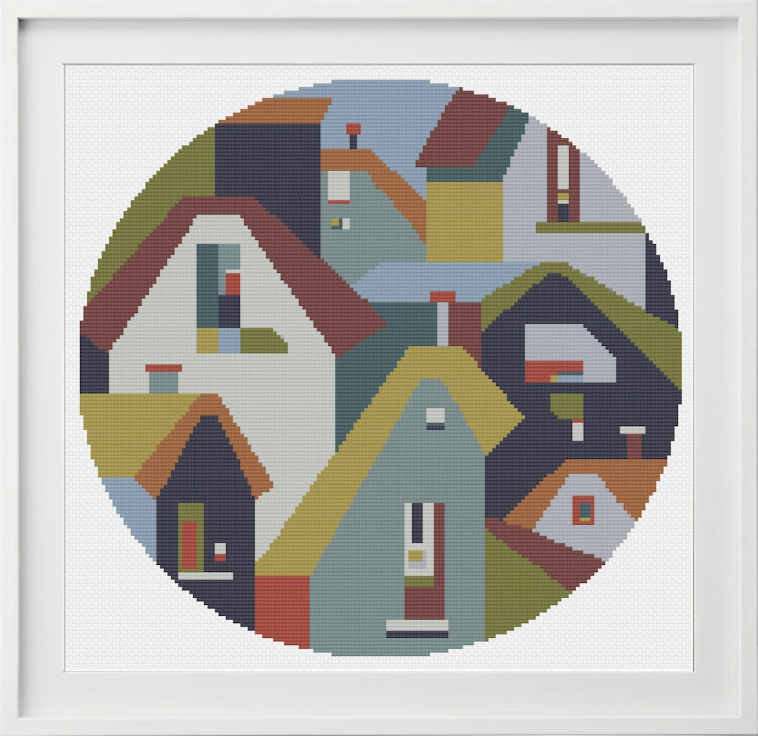 Dutch City, Architecture, Houses, Neighborhood, Cross Stitch Pattern ...