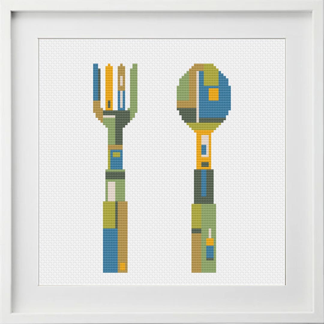 Fork and Spoon, Kitchen, PDF, Cross Stitch Pattern, Instant Download - Etsy