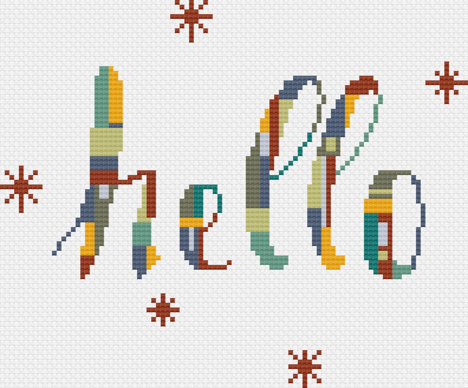 Hello, PDF, Cross Stitch Pattern, Instant Download - Etsy