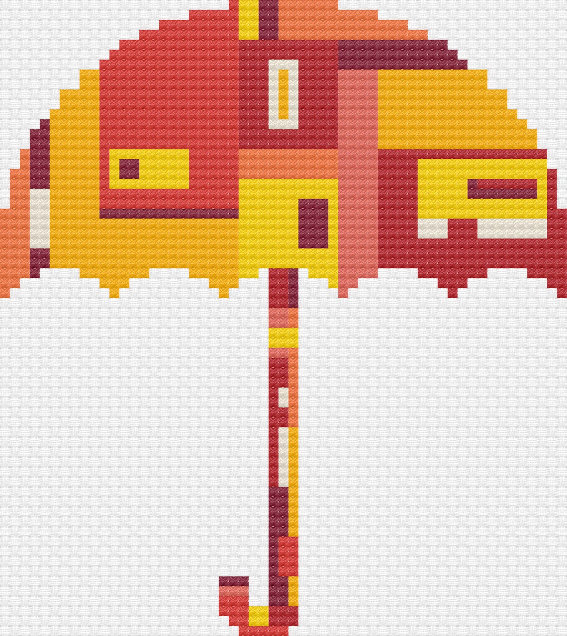 Red Umbrella, Modern, PDF, Cross Stitch Pattern, Instant Download - Etsy