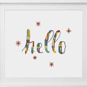 Hello, PDF, Cross Stitch Pattern, Instant Download - Etsy