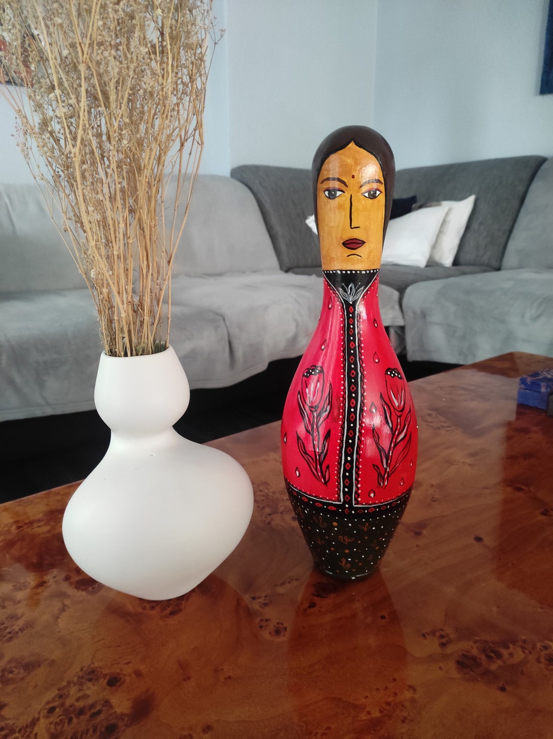 Handmade Art Bowling Pin, Modern Funny Kegel, Whimsical Upcycled Gift ...