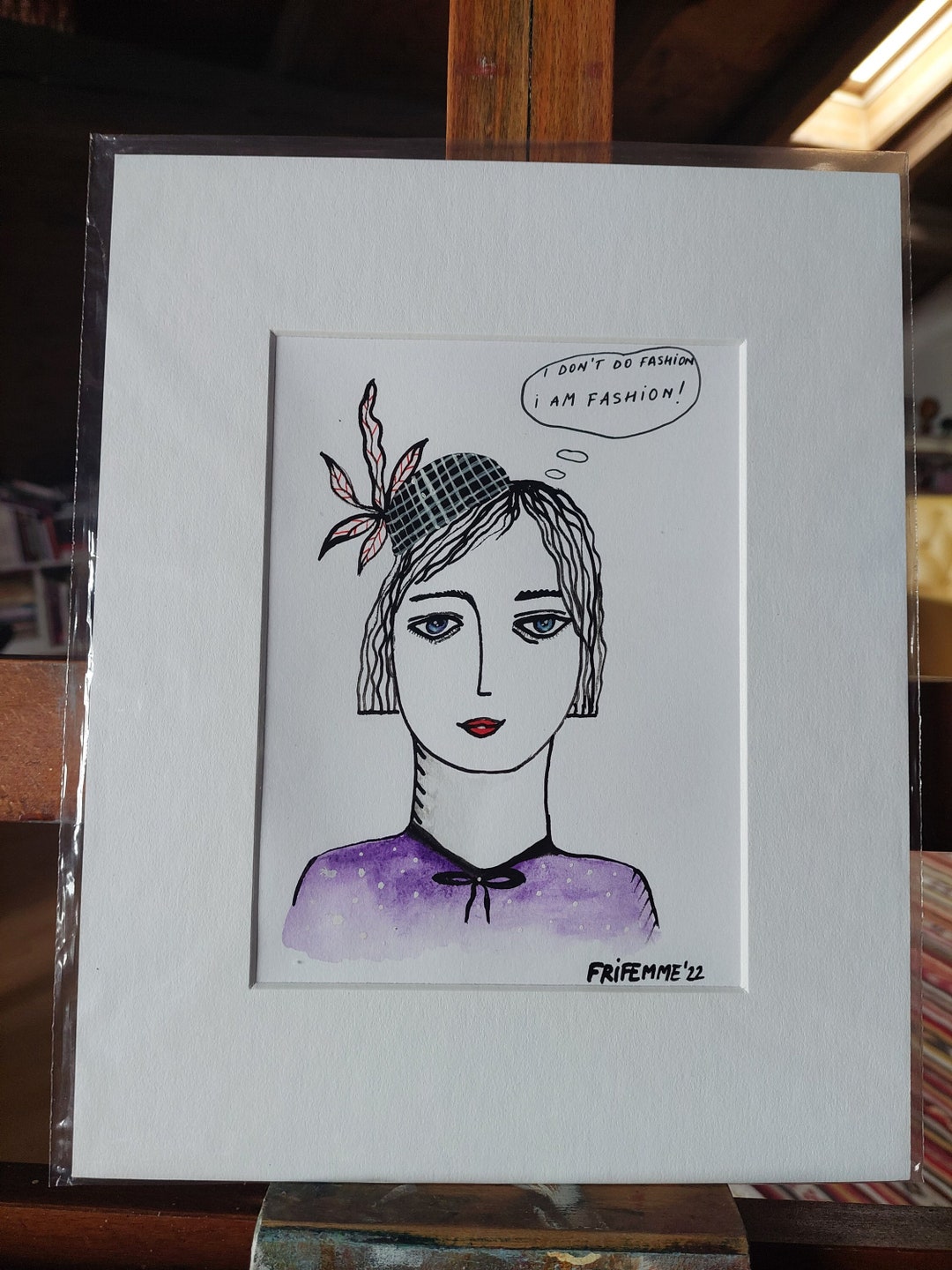 Original Unique Ink Drawing, Inspirational Quote Painting, Handmade ...