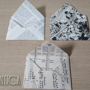 Vintage Music Sheets Envelopes, Wedding Envelopes, Favour Envelopes ...