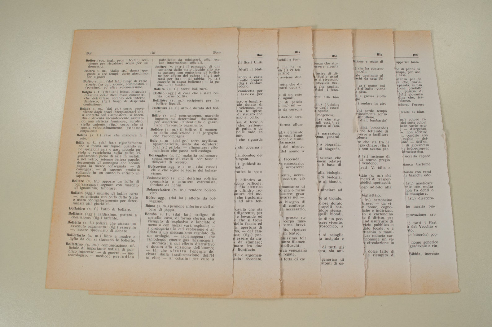 50 Vintage Italian Dictionary Pages. 1970's. Aged Book Pages. Scrap ...