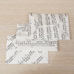 Vintage Music Sheets Envelopes, Wedding Envelopes, Favour Envelopes ...