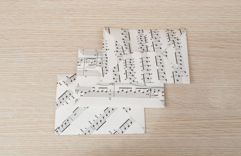 Vintage Music Sheets Envelopes, Wedding Envelopes, Favour Envelopes ...