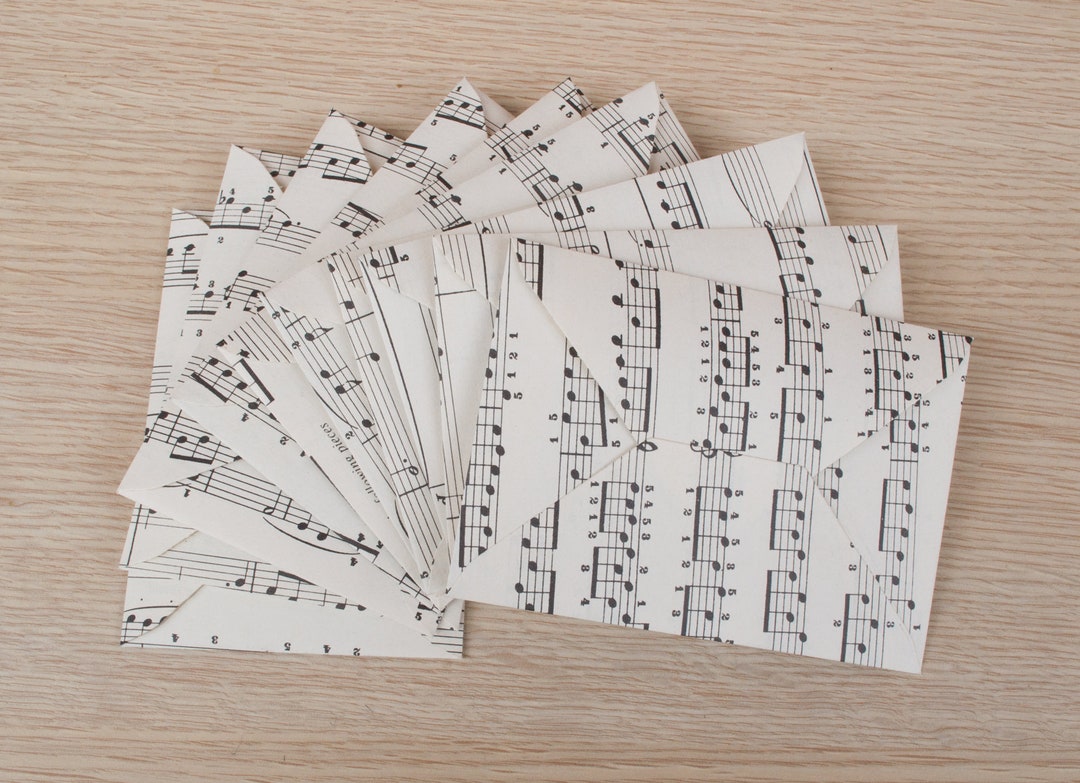 Vintage Music Sheets Envelopes, Wedding Envelopes, Favour Envelopes ...