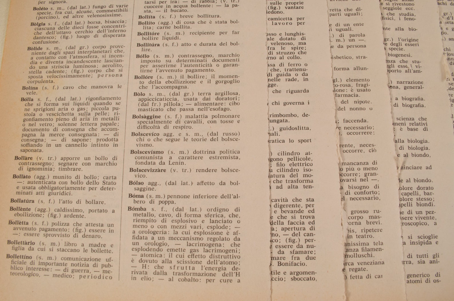 50 Vintage Italian Dictionary Pages. 1970's. Aged Book Pages. Scrap ...
