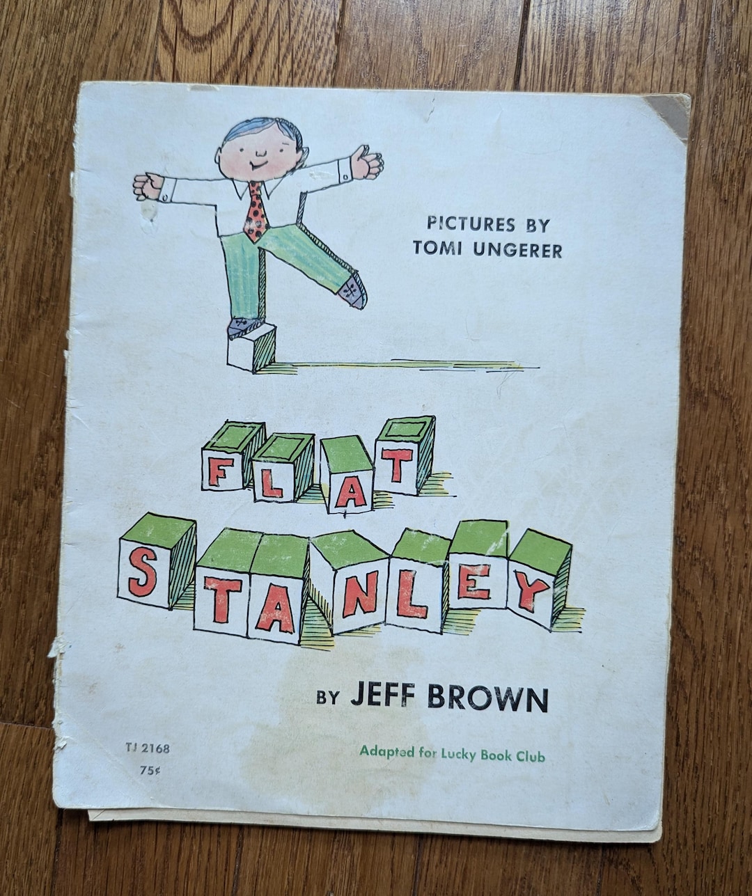 Flat Stanley Book by Jeff Brown Tomi Ungerer Kids Vintage Book Lucky Book Club Scholastic Book ...