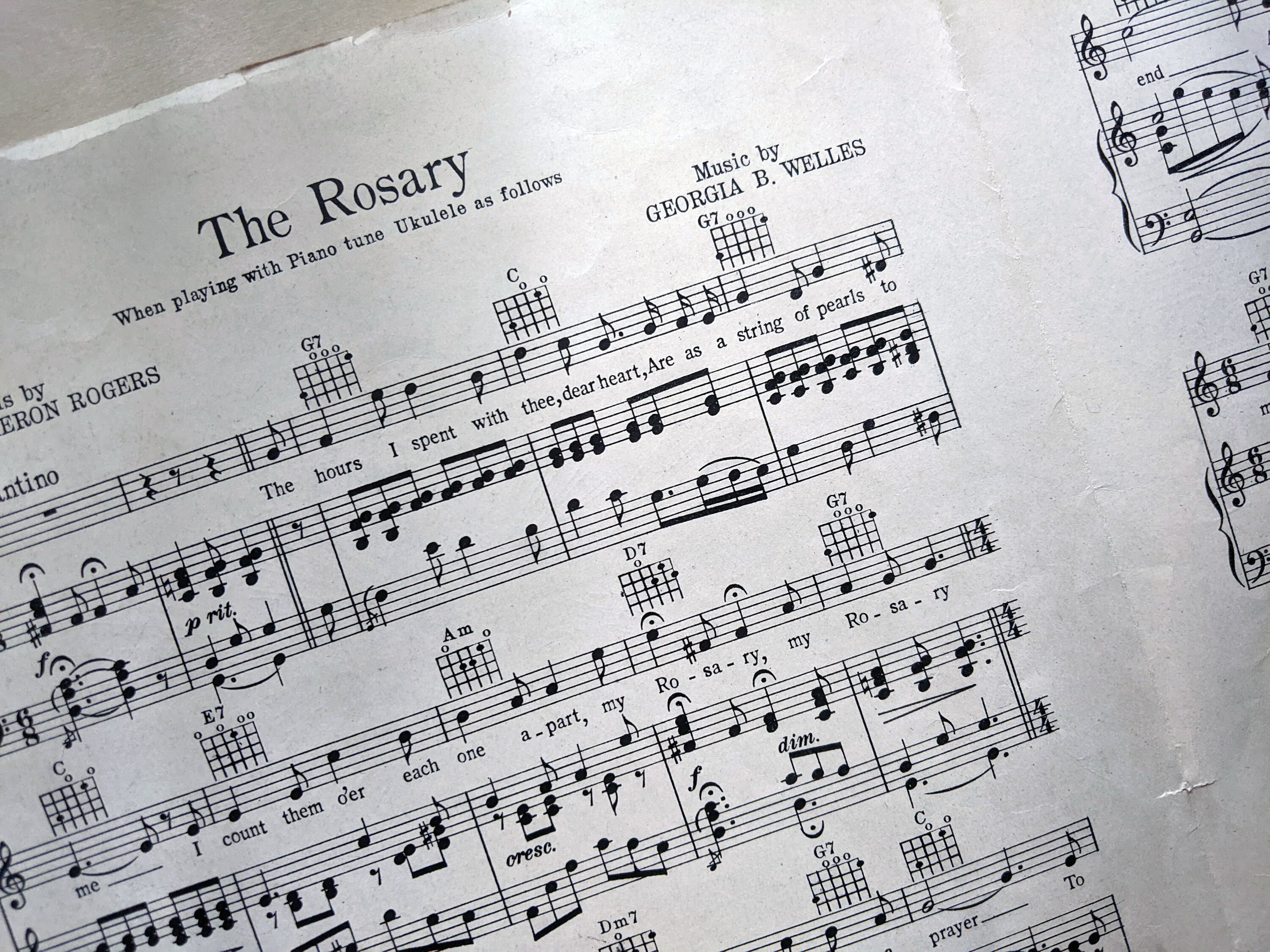 The Rosary Sheet Music | Vintage Sheet Composition | Piano Music ...