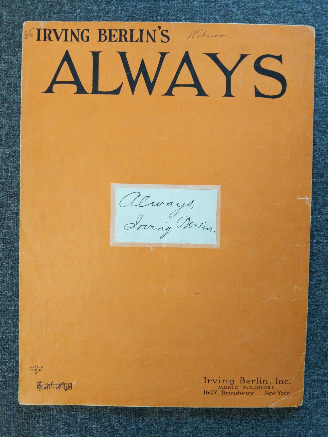 Irving Berlin Always Sheet Music Guitar, Ukulele, and Piano Music 1920s ...