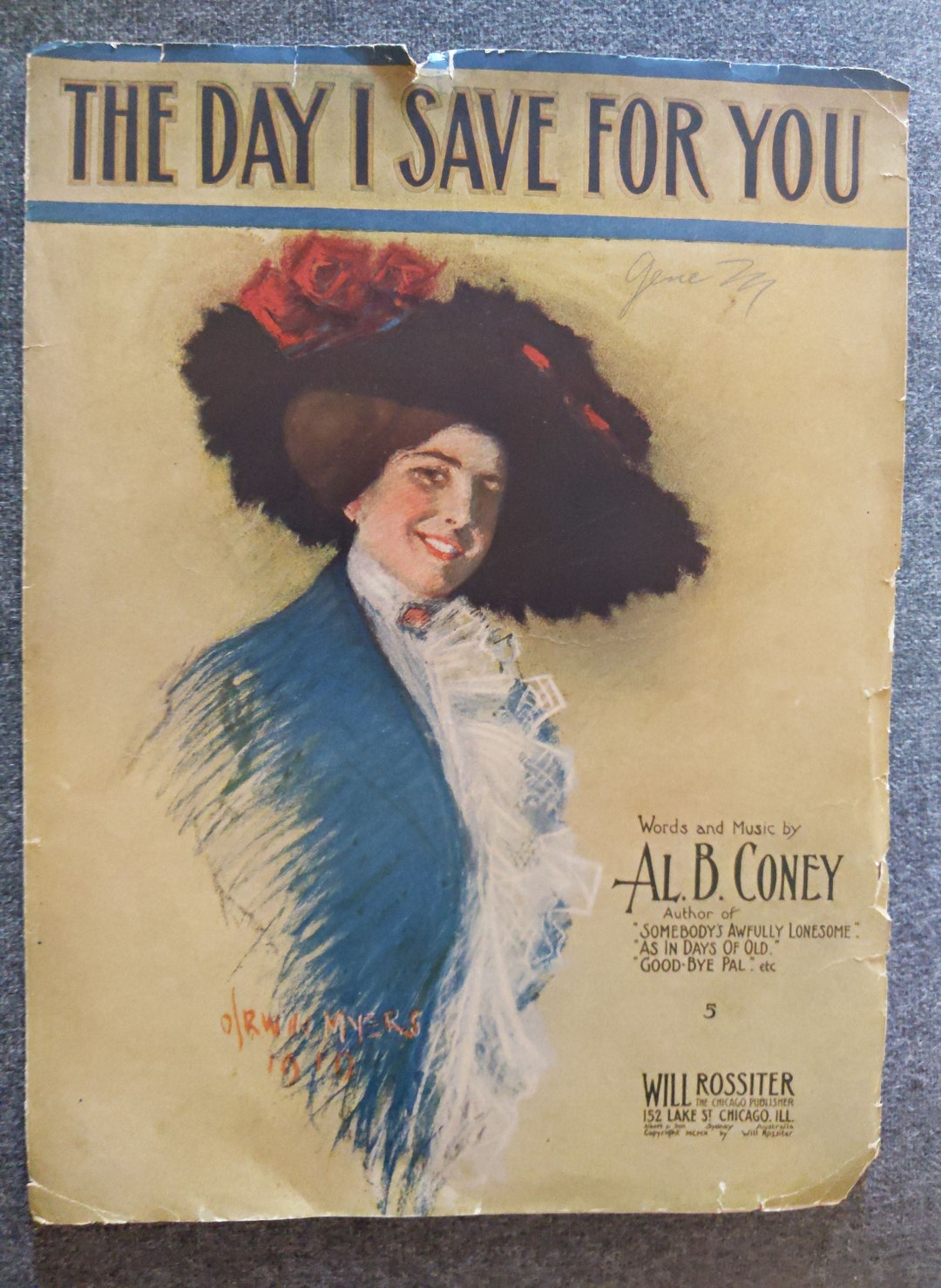 The Day I Save for You Sheet Music Al. B. Coney 1910s Music Piano ...
