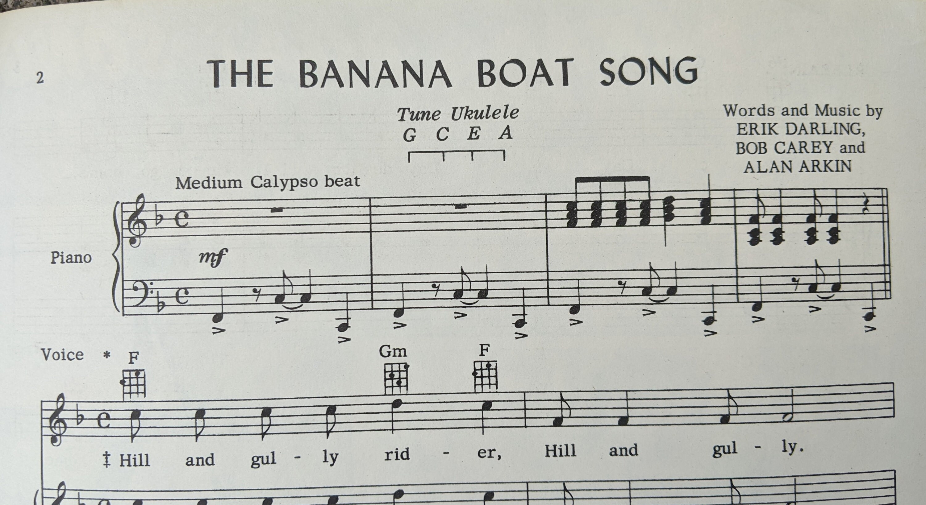 The Banana Boat Song Day-o Vintage Sheet Music 1950's - Etsy