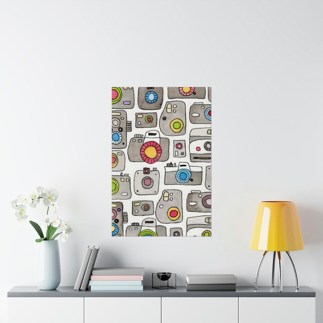 Vintage Camera Wall Art | Old Cameras Poster | Midcentury Modern Wall ...