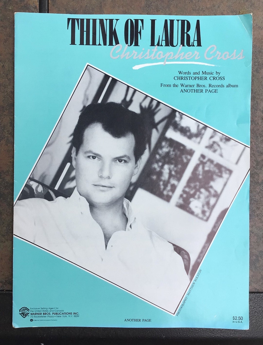 Christopher Cross Think of Laura Song Vintage Sheet Music 1980s Music ...