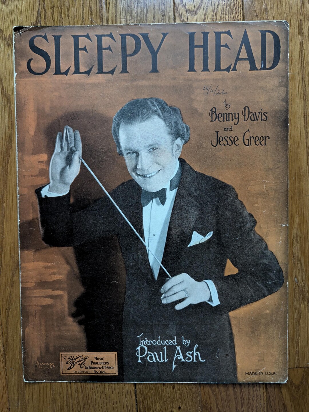 Sleepy Head Piano Music 1920s Piano Sheet Music Paul Ash Benny Davis ...