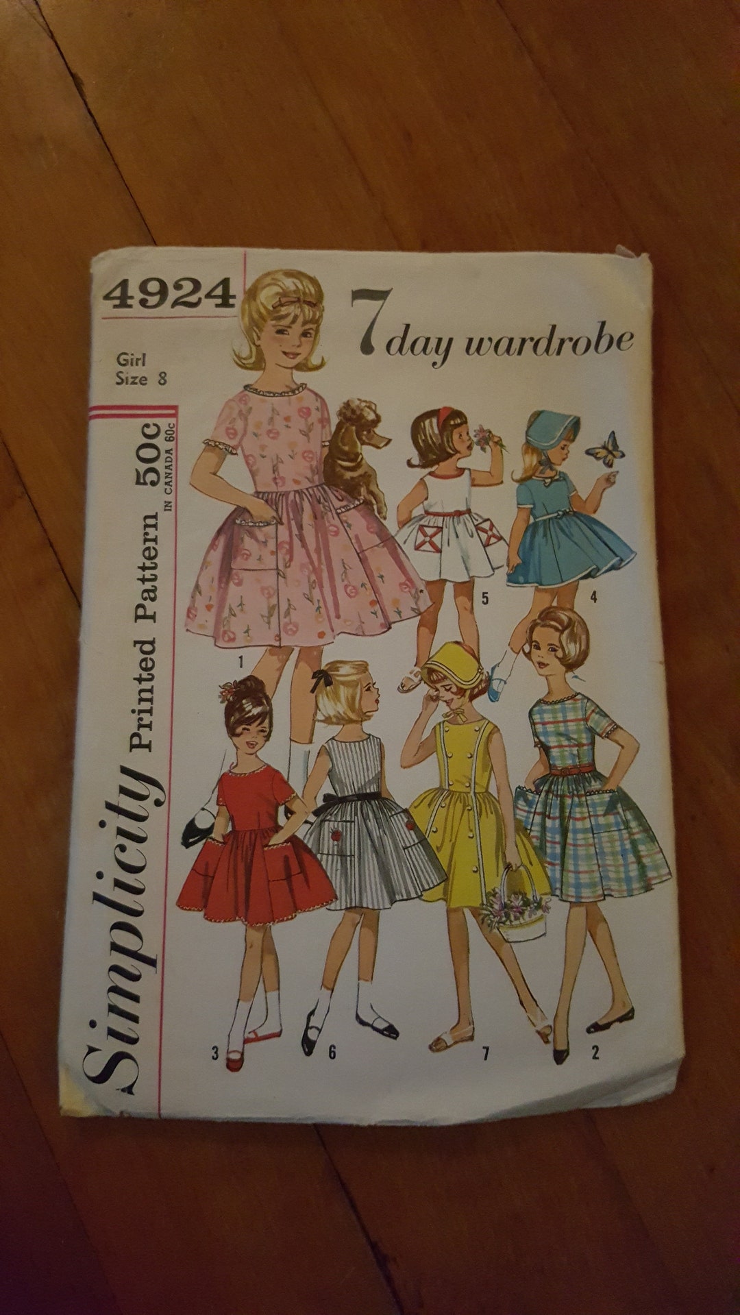 1960's Simplicity 4924 Girl's 7 Day Wardrobe Pattern size 8 - Etsy