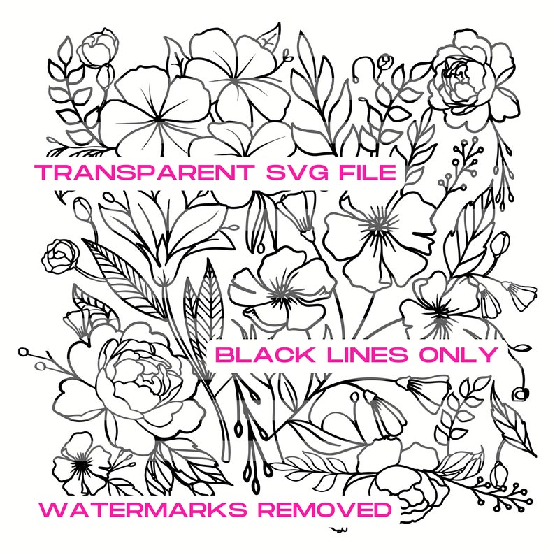 Floral Seamless Pattern, SVG PNG DXF Eps Jpg Pdf, Flower Pattern ...