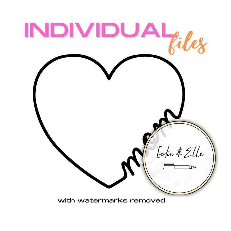 MOM Day HEART - SVG Png Jpg Included Mama Mother Nana Grandma - Use for ...