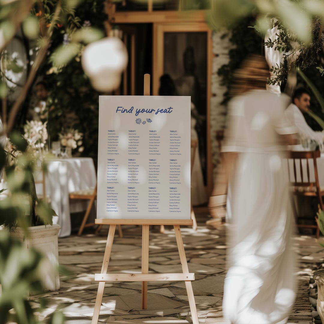 Ditsy Floral Seating Chart Poster: Editable Handwritten Design (canva ...