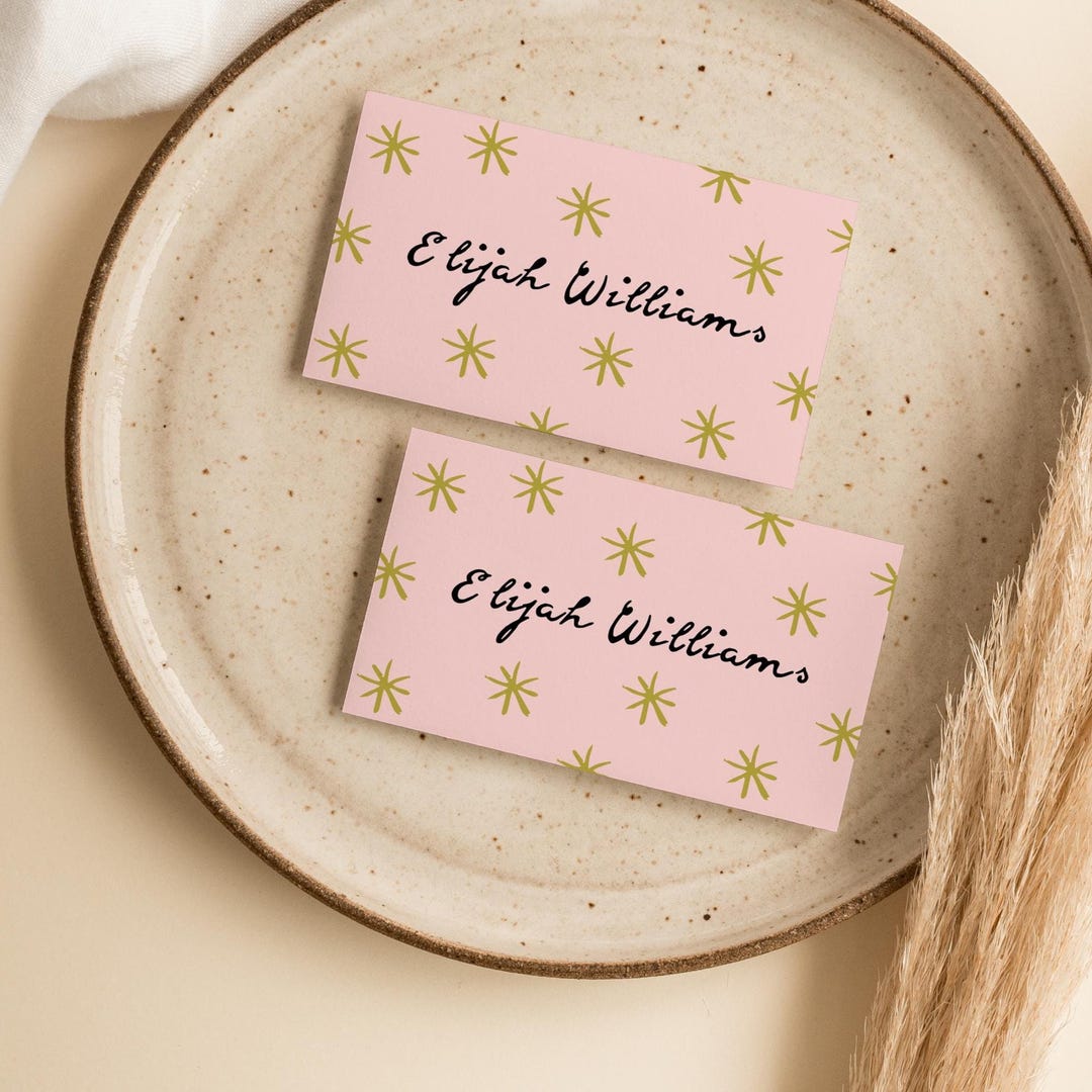Boho Floral Wedding Table Numbers & Place Cards, Editable Canva ...