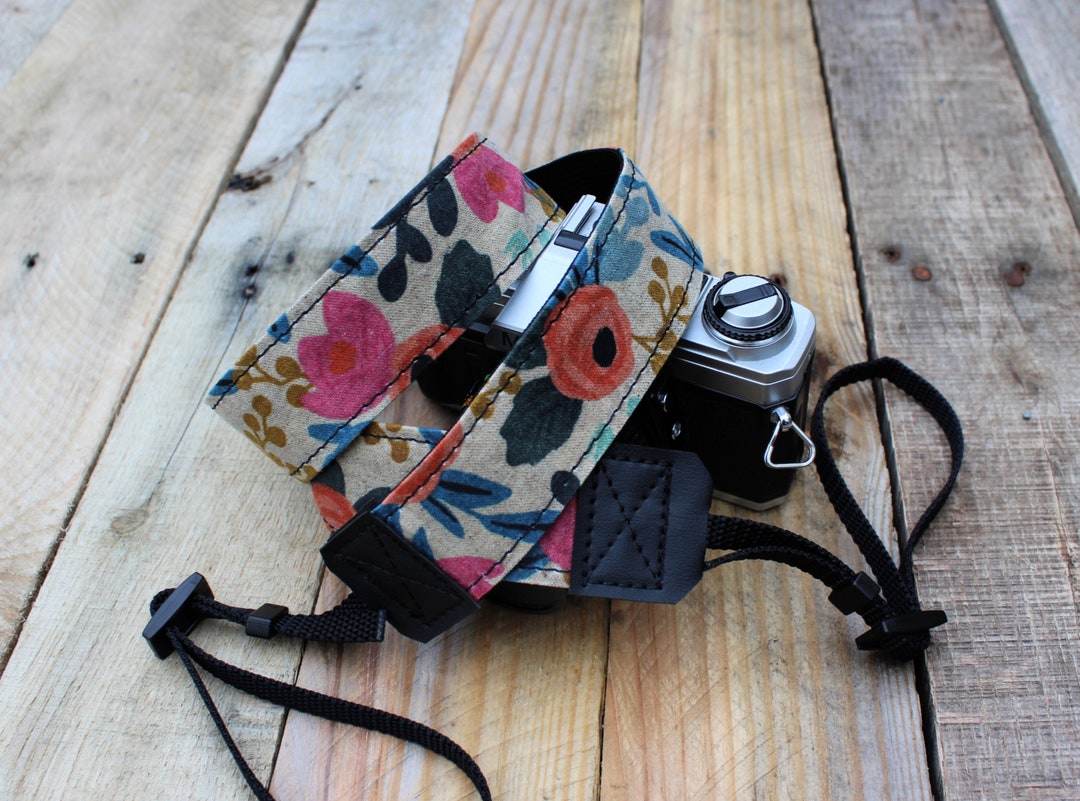 Floral Camera Strap, Waxed Canvas Camera Strap, DSLR Camera Strap ...