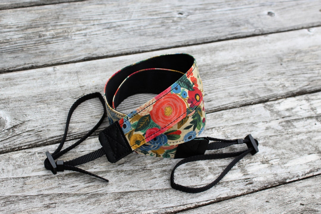 Floral Camera Strap, Waxed Canvas Camera Strap, Rifle Paper Co. Floral ...