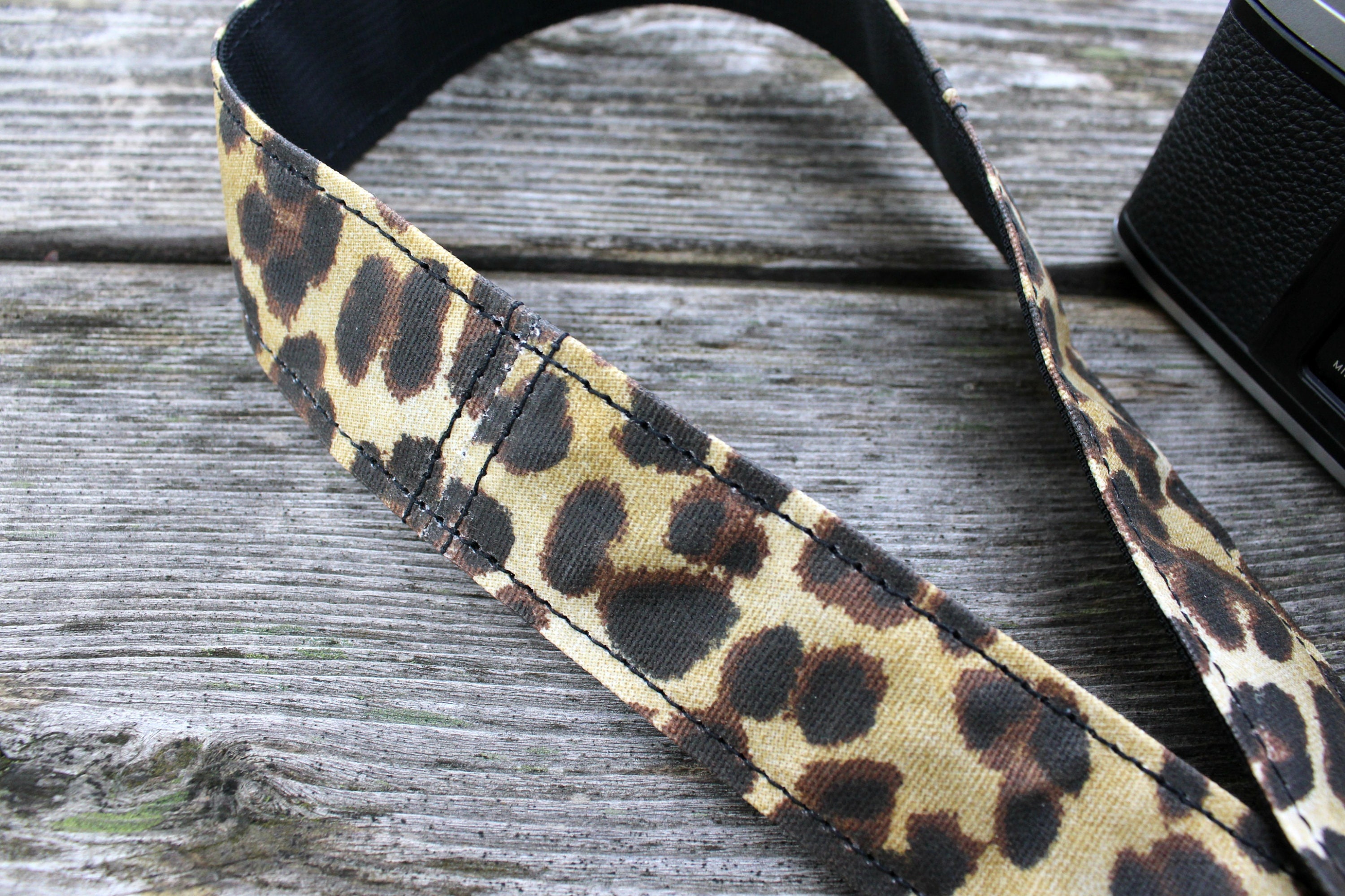 Cheetah Print Camera Strap, Waxed Canvas Camera Strap, DSLR Camera ...