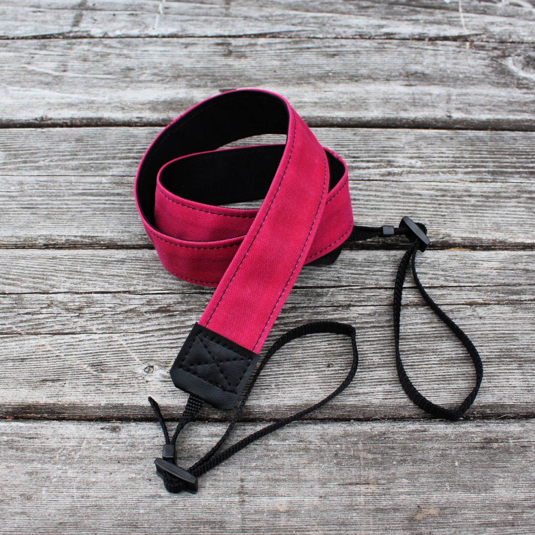 Hot Pink Waxed Canvas Camera Strap, DSLR Camera Strap - Etsy