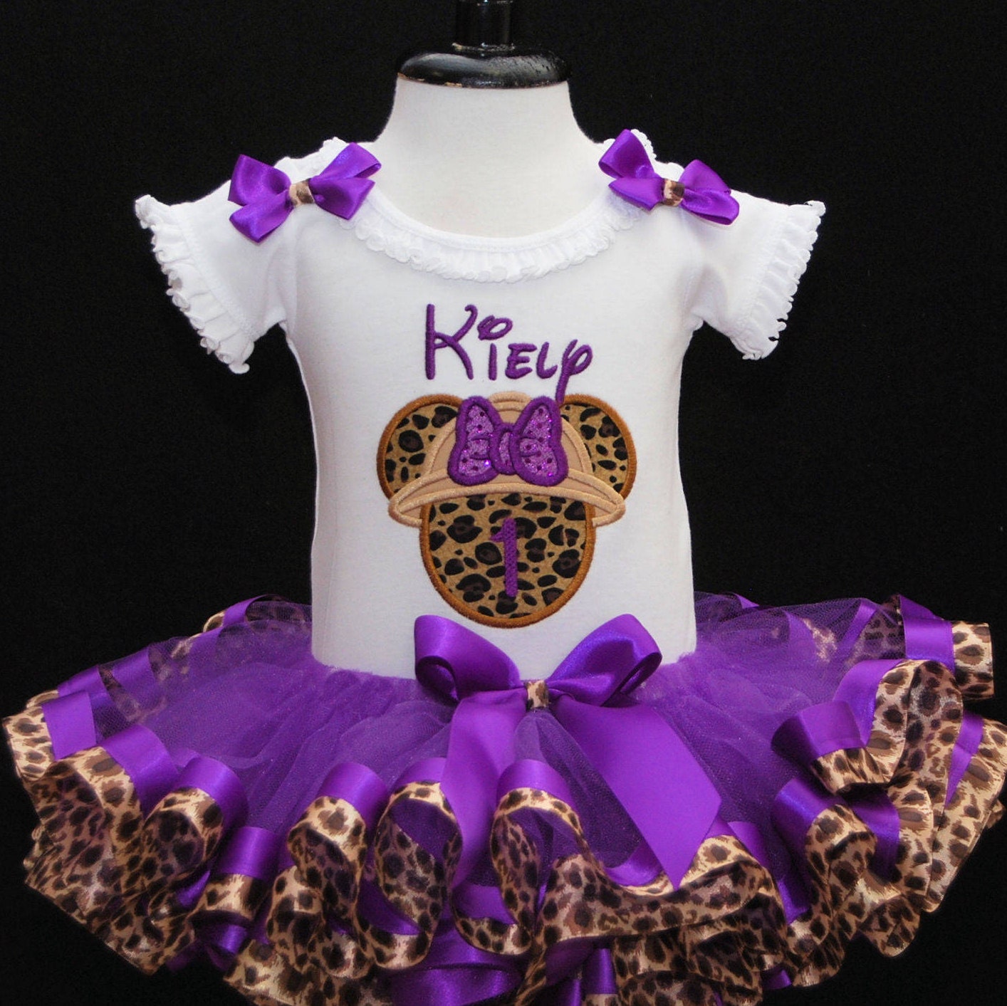 Safari Birthday Tutu Outfit with Leopard Ribbon Trimmed Tutu, 1st ... Safari Birthday Tutu Outfit with Leopard Ribbon Trimmed Tutu, 1st ...