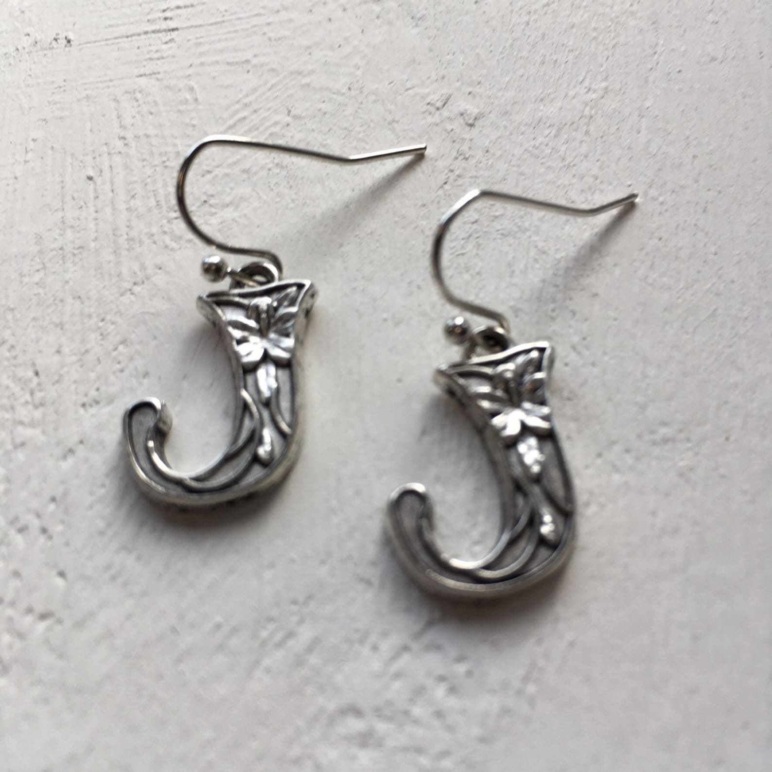 Initial earrings letter jewellery initial J earrings J | Etsy
