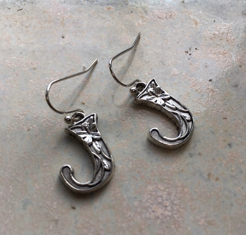 Initial Earrings Letter Jewellery Initial J Earrings J - Etsy