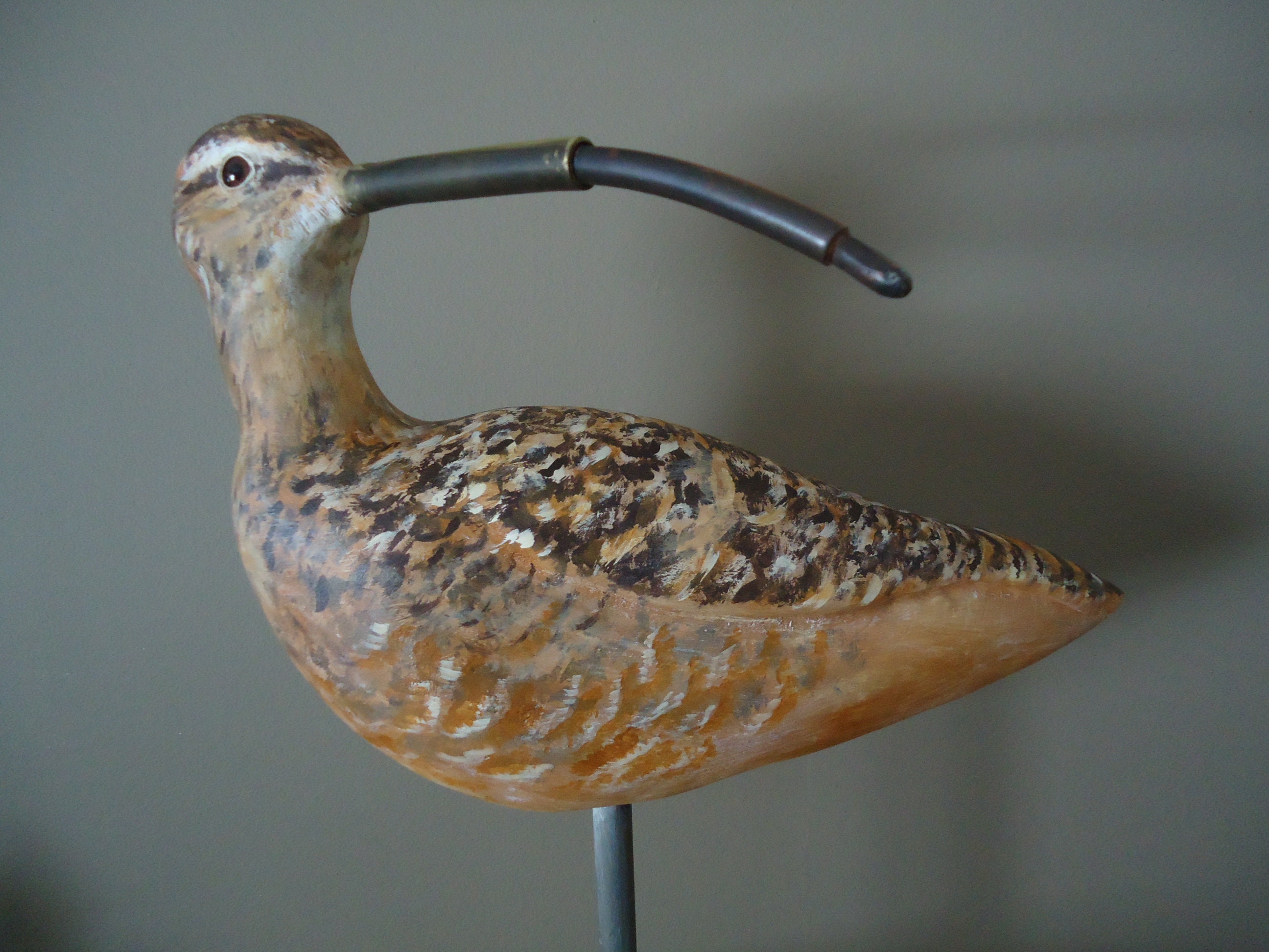 Carved Sculpture,, Long Billed Curlew, Shorebird, Smoothie, Decoy ...