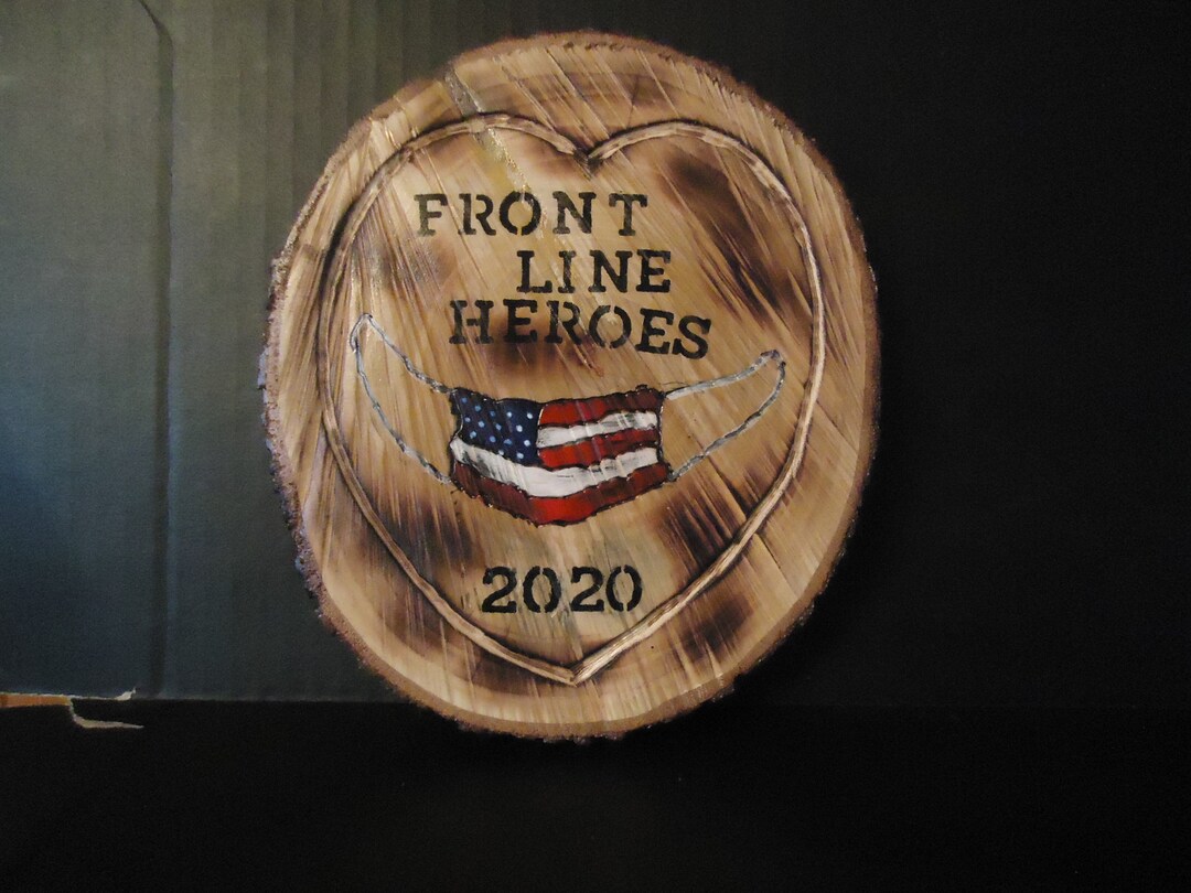 Carved' Front Line Heroes Plaque Log Birthday Gift - Etsy