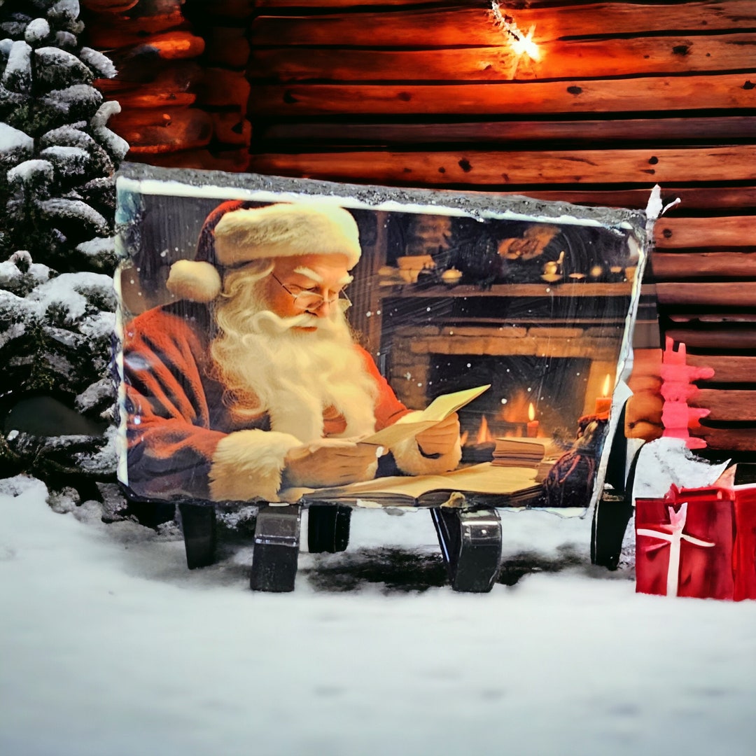 Santa Checking His List 4x6 Slate - Etsy