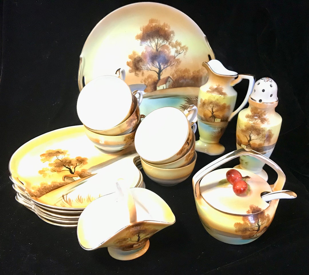 Red Stamp Noritake Tree in Meadow China - Etsy