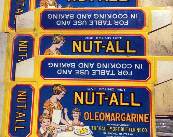 Baltimore Butterine Co. Waxed Butter Oleomargarine Shortening Boxes ...