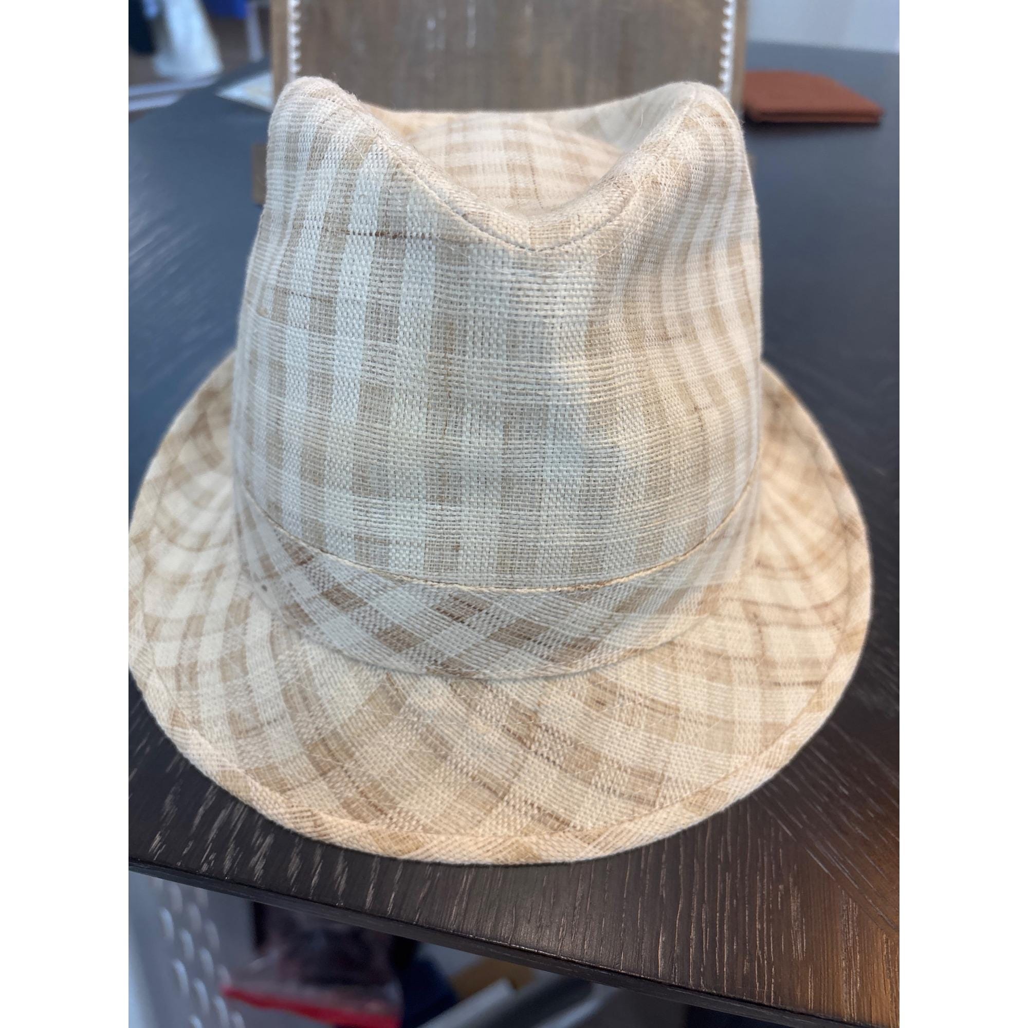 Country Gentleman Beige Plaid 100% Linen Fedora Hat Size M - Etsy