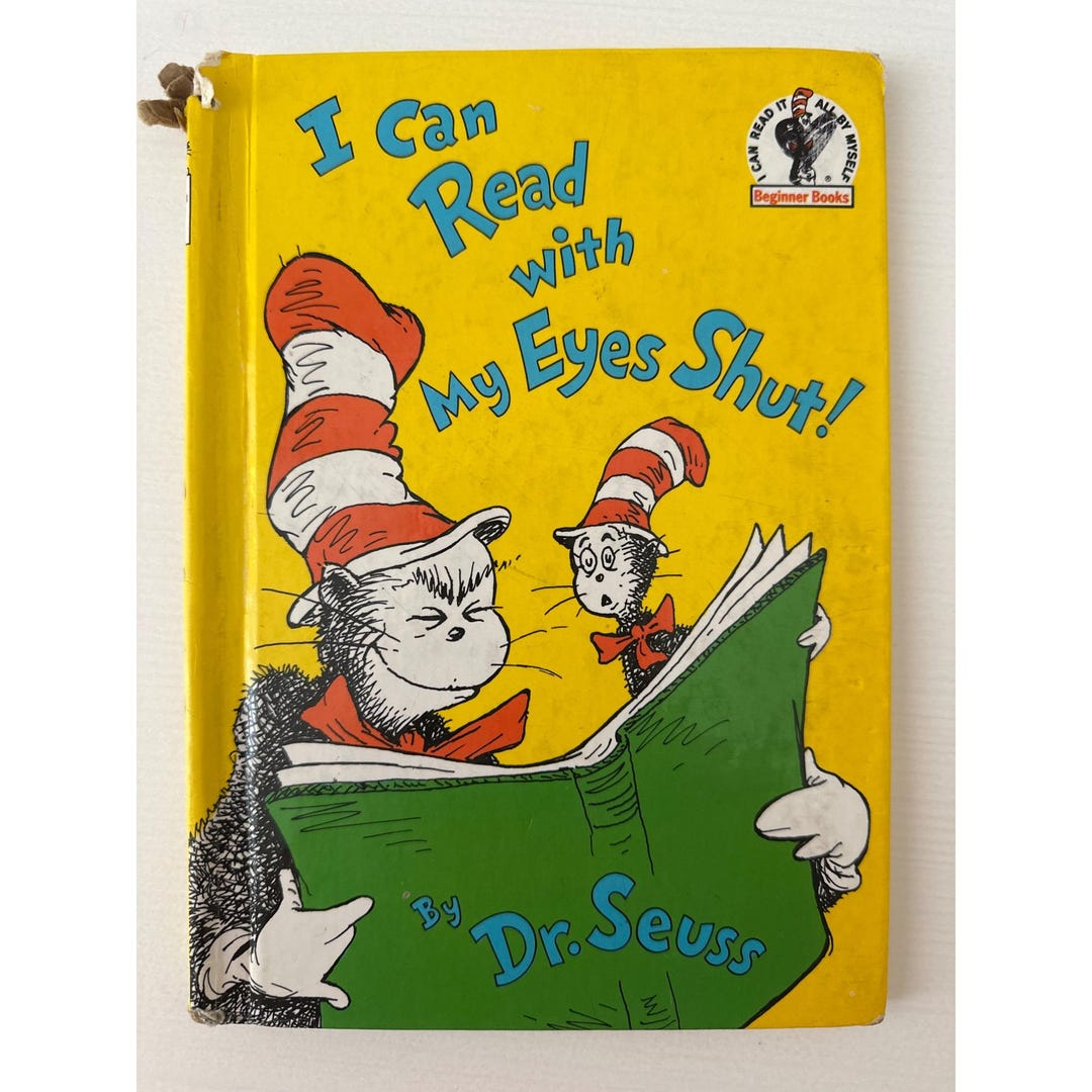 Dr. Seuss "i Can Read With My Eyes Shut!" Hardcover Book 1978 Beginner ...