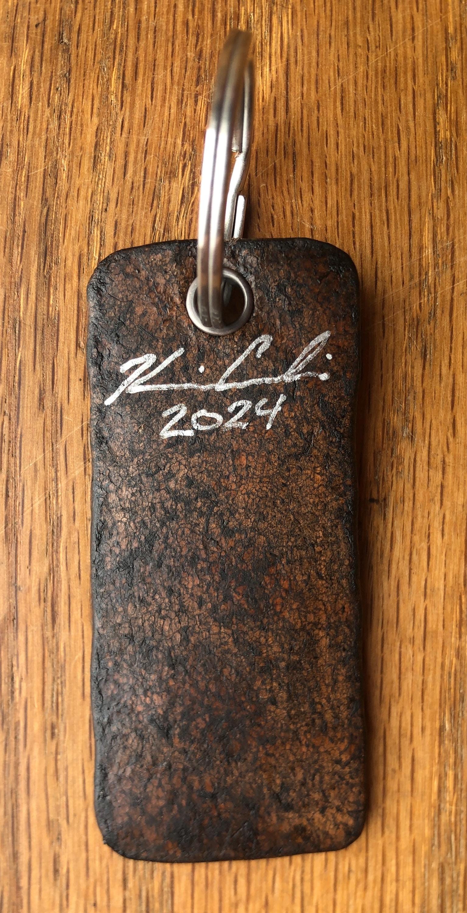 Hand Tooled Leather Keychain - Etsy