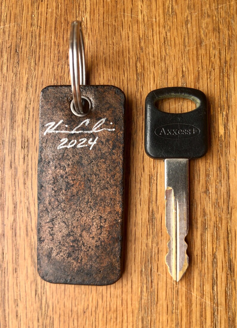 Hand Tooled Leather Keychain - Etsy