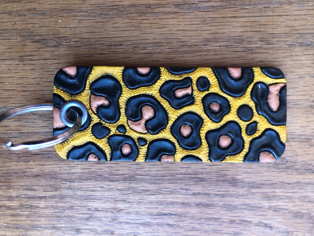 Hand Tooled Leather Keychain - Etsy