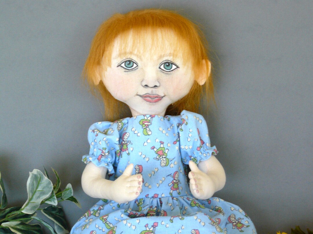 Cloth Handmade Sheila Kay Doll With Red Hair Blue Eyes, One of a Kind ...