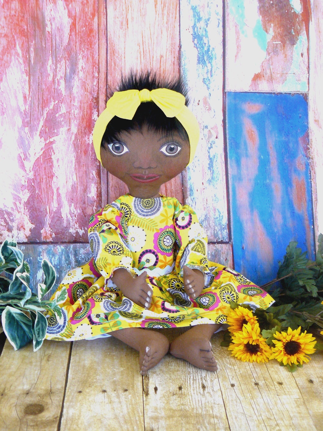 African Black Doll, Black Culture Home Decor, One of a Kind Art Stuffed ...