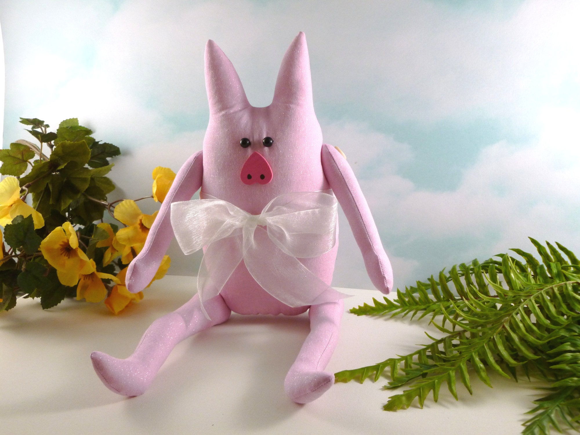 Pig Doll Stuffed Pig Fabric Doll Farmhouse Cloth Pig - Etsy.de