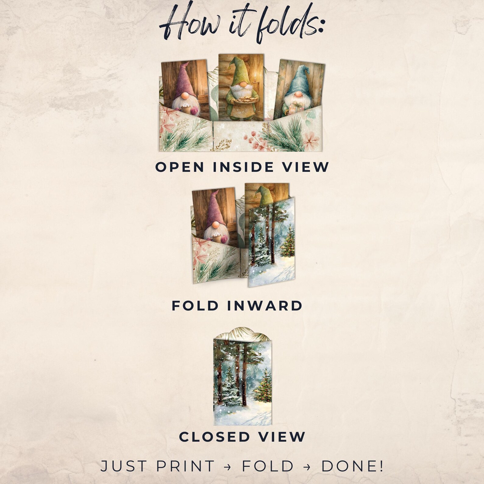Mini Trifold Template Canva With Editable Inside Outside Design, Drag ...