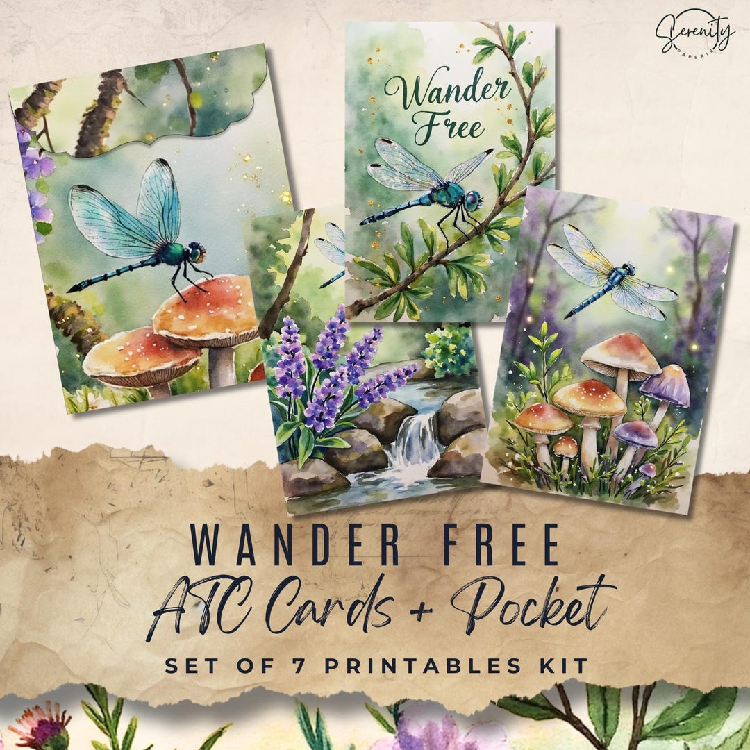 Dragonfly ATC Cars With Pocket Printable | 8.5x11 Ephemera for Junk ...