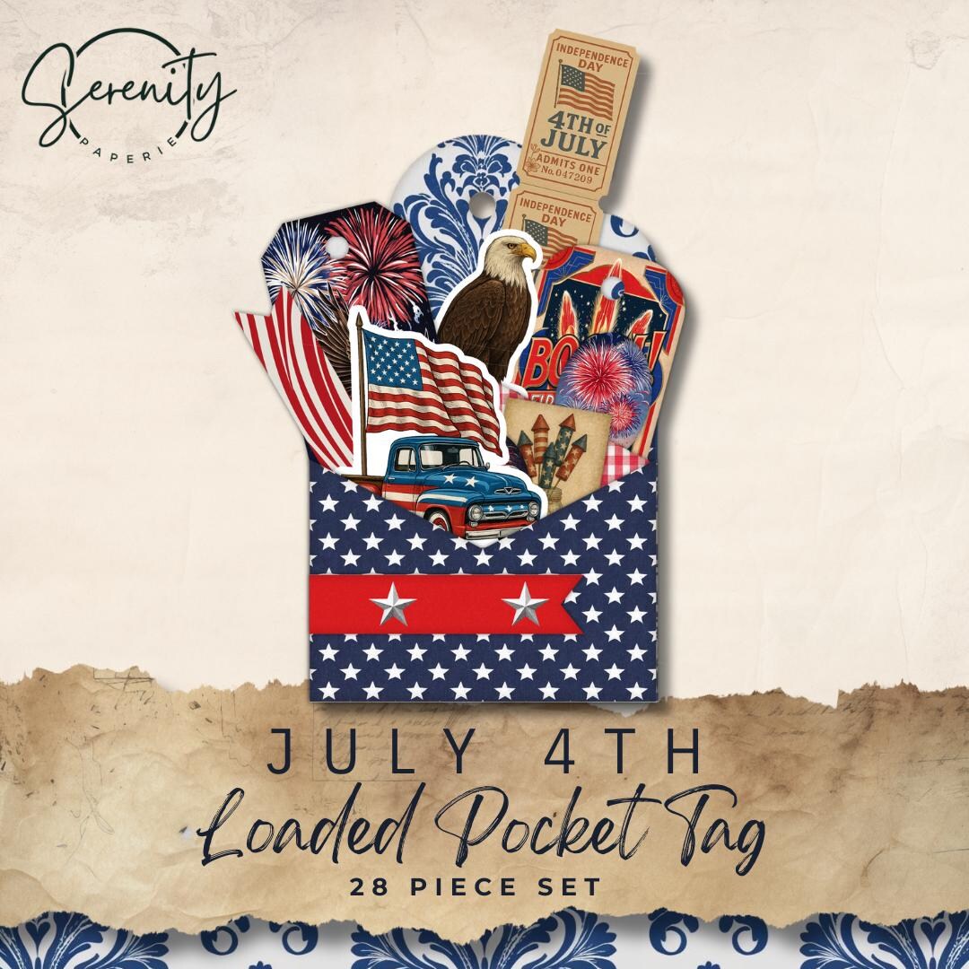 Loaded Tag Printable, Vintage Patriotic 4th of July, Independence Day ...